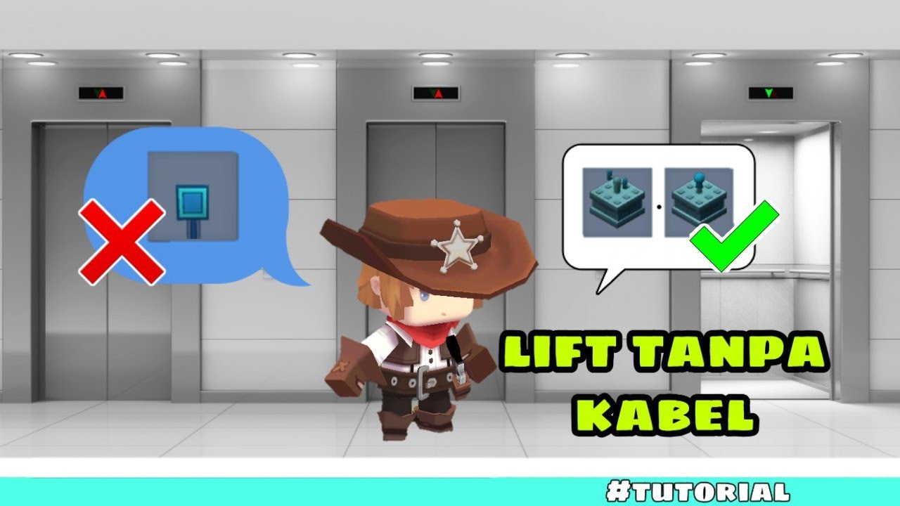 Dasar membuat lift tanpa kabel | mini world block art - YouTube