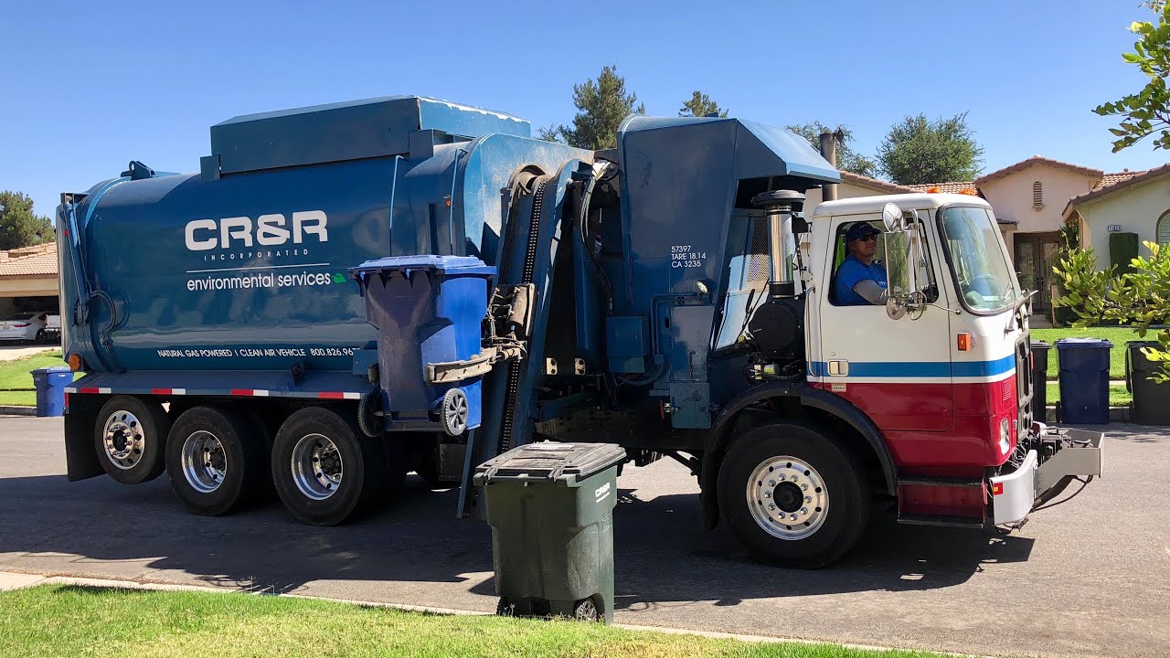 CR&R Garbage Trucks In The City Of Loma Linda - YouTube