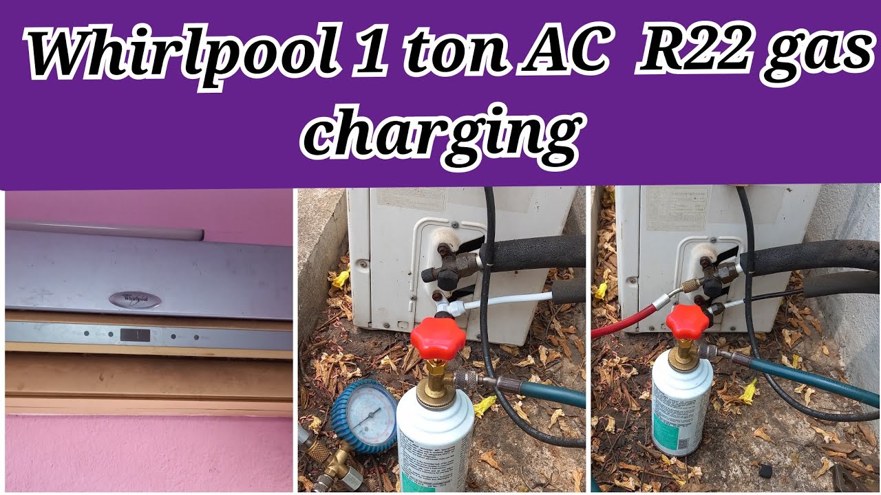Whirlpool 1 ton AC R22 gas charging / AC gas charging/ R22 / split AC ...
