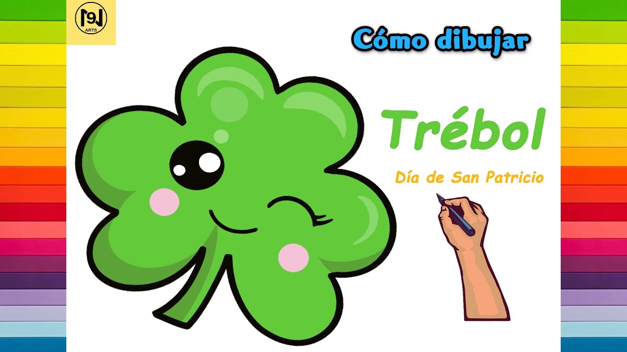 Cómo dibujar un Trébol Fácil Paso a Paso | No.9 ARTES - YouTube