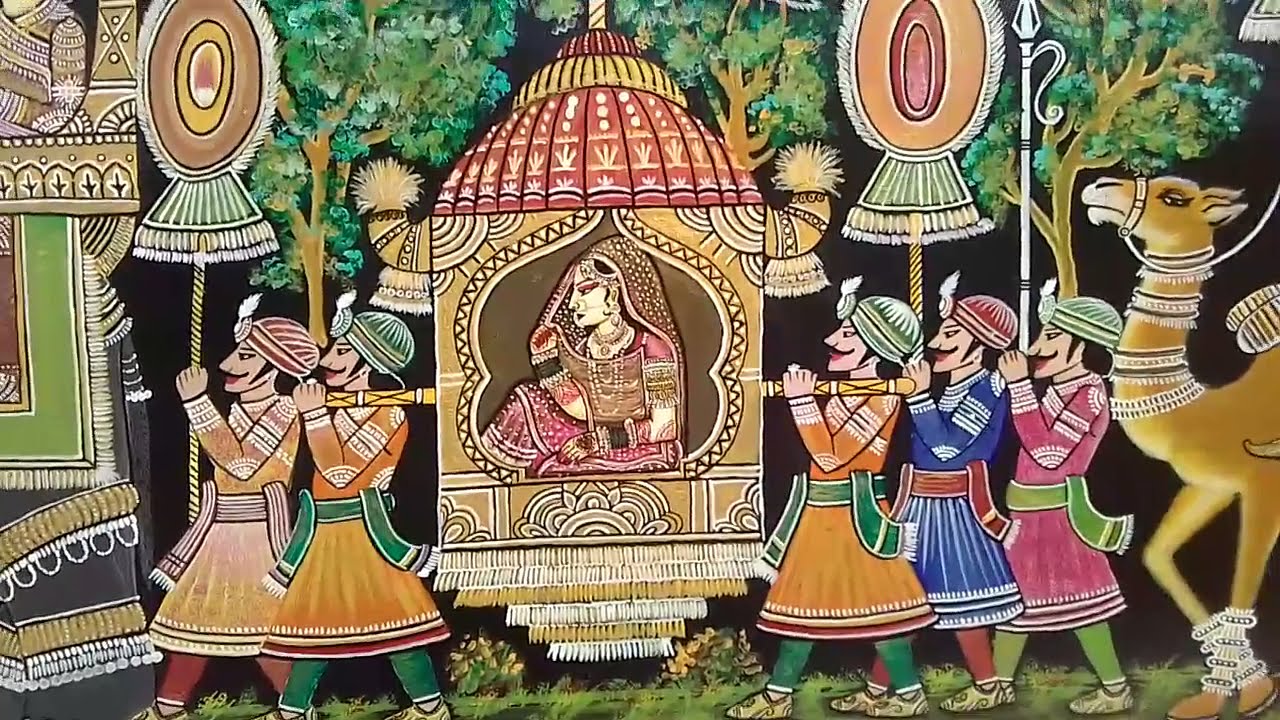 Raj..wedding painting art kiran fine art - YouTube