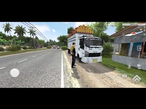 game mobil truk isuzu putih muatan sawit dari kebun di kota merlung ...