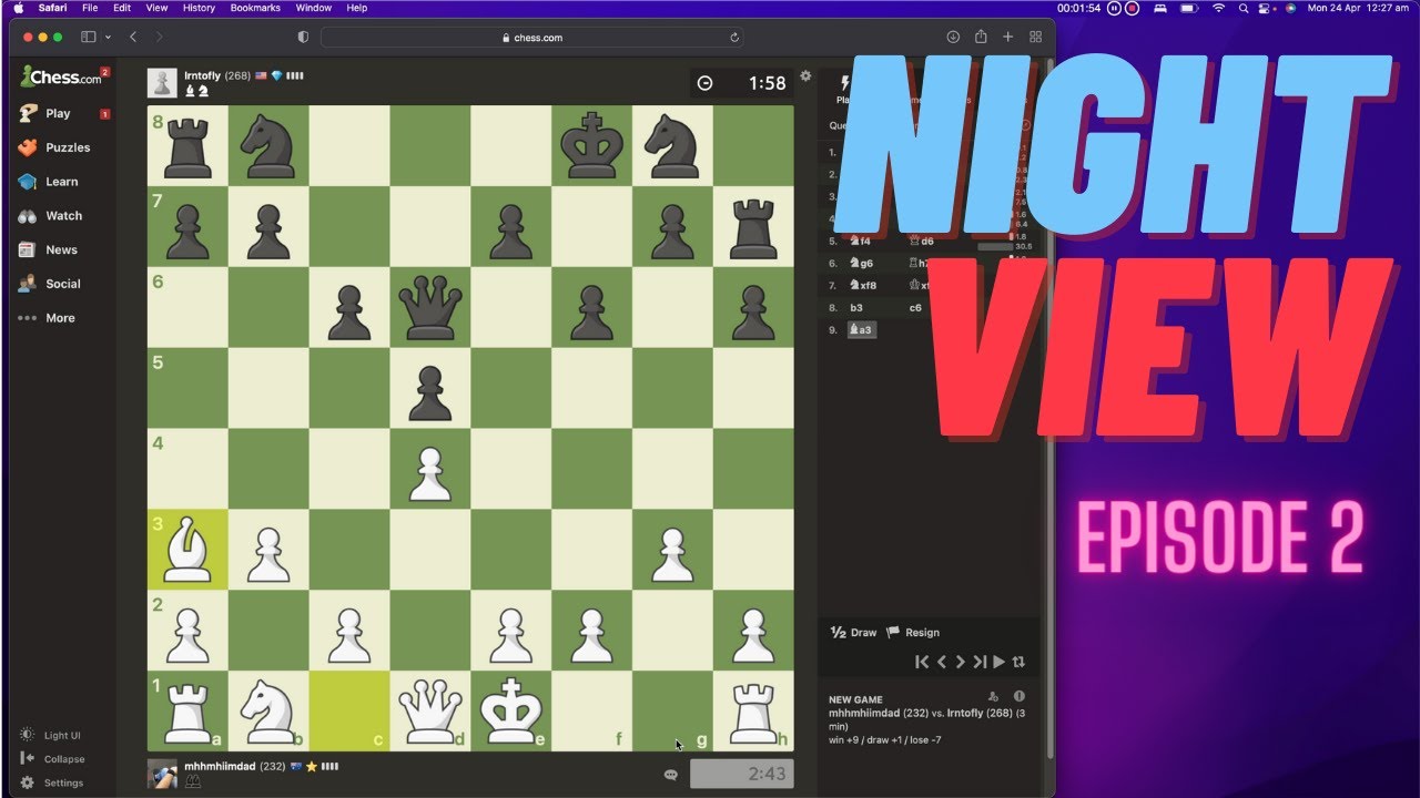 BIG BATCH of 5 unedited RAPID CHESS games, Midnight on the 24th April ...