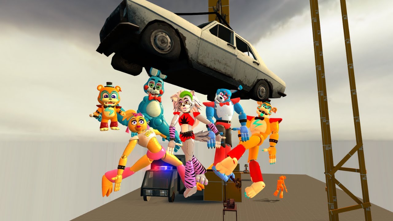 CRASH ALL GLAMROCK ANIMATRONICS In Garry's Mod! Five Nights at Freddy's ...