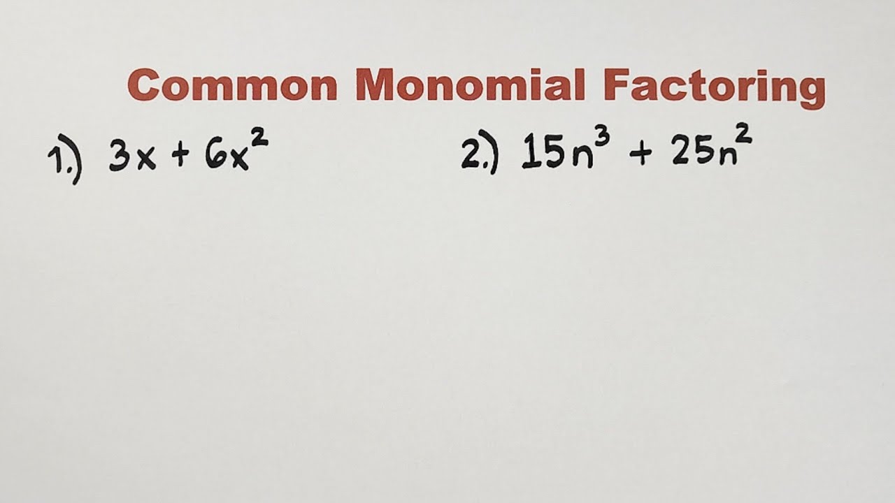 Common Monomial Factoring By Teacher Gon YouTube