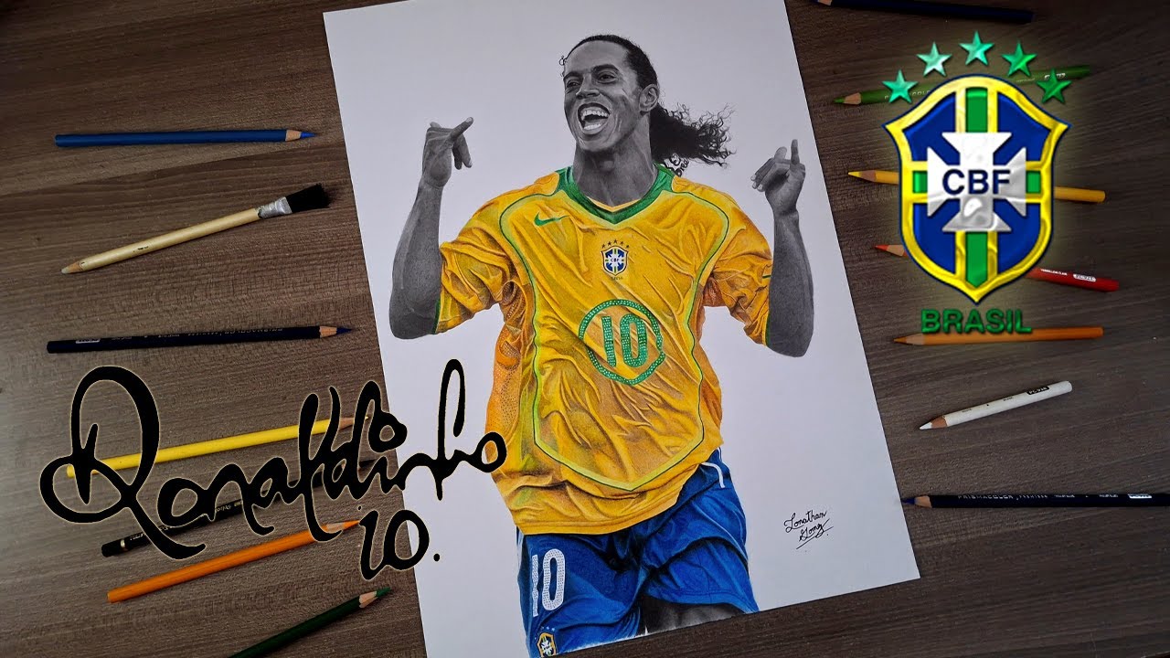 RONALDINHO 🇧🇷 el mago y su sonrisa / Dibujo de Ronaldinho - YouTube