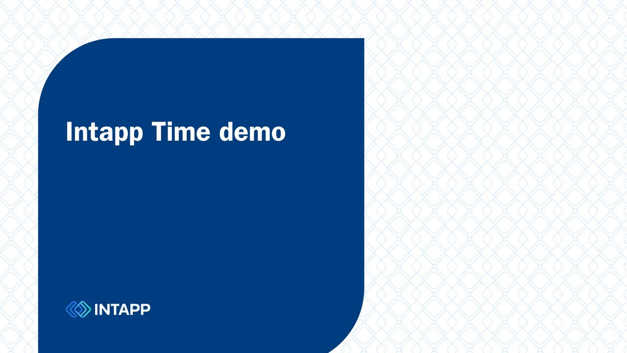 Intapp Time Demo - YouTube