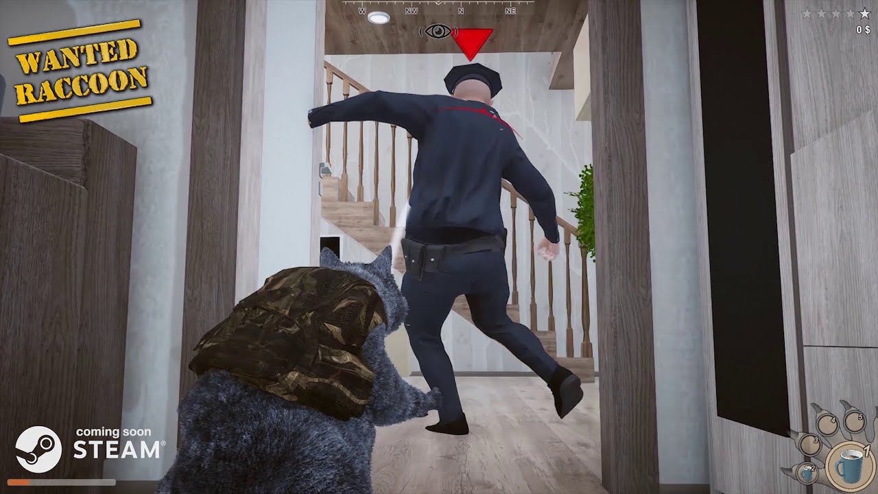 WANTED RACCOON I INDIE GAME I trailer 1 minute I raccoon simulator ...