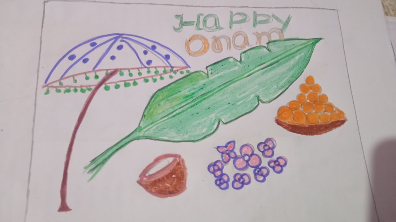 onam drawing easy//how to draw onam festival poster step by step//onam ...