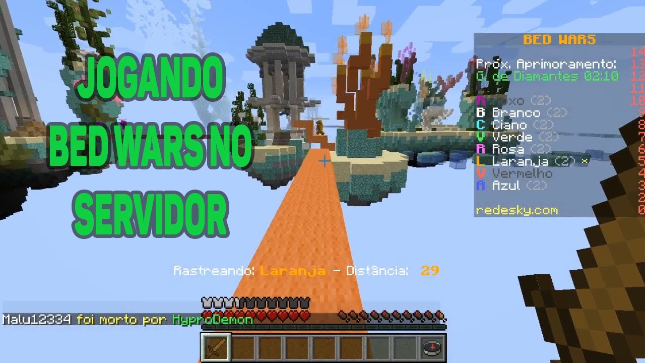 JOGANDO BED WARS NO SERVIDOR - YouTube