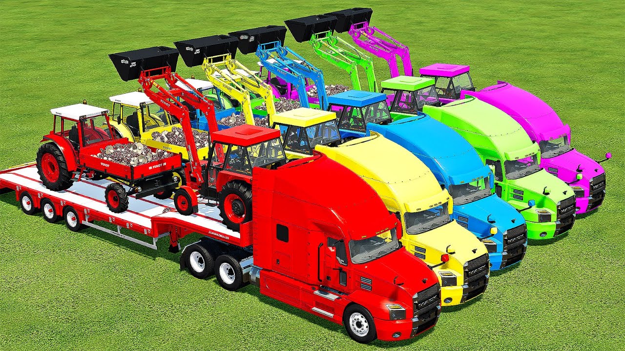 TRANSPORTING FENDT, ZETOR MINI TRACTORS & MUSHROOMS WITH MACK TRUCKS ...