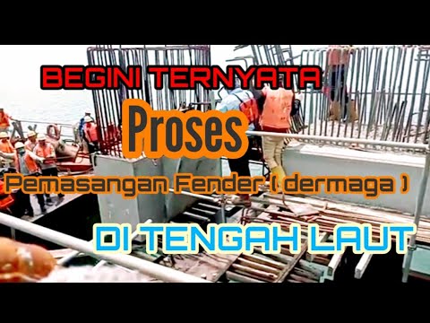 Proses Pemasangan Precast Balok Fender ( Dermaga ) - YouTube