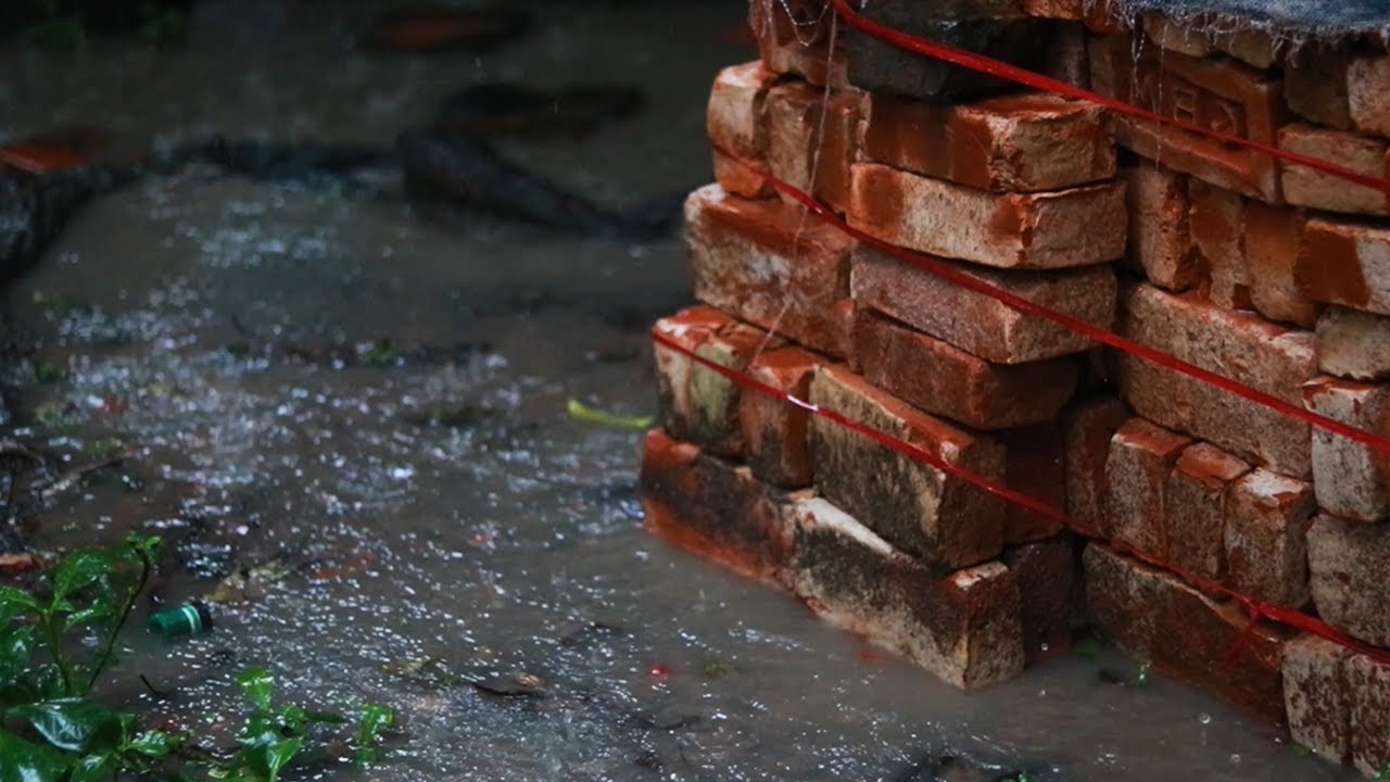Heavy Rain Falling Sounds on Ground | 10 Hours heavy rain On Bricks ...