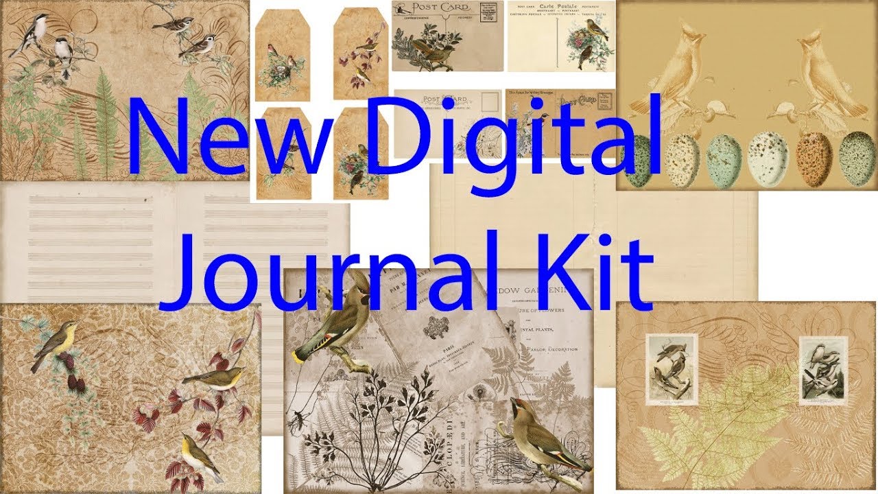 'Vintage Bird' digital journal Kit - YouTube