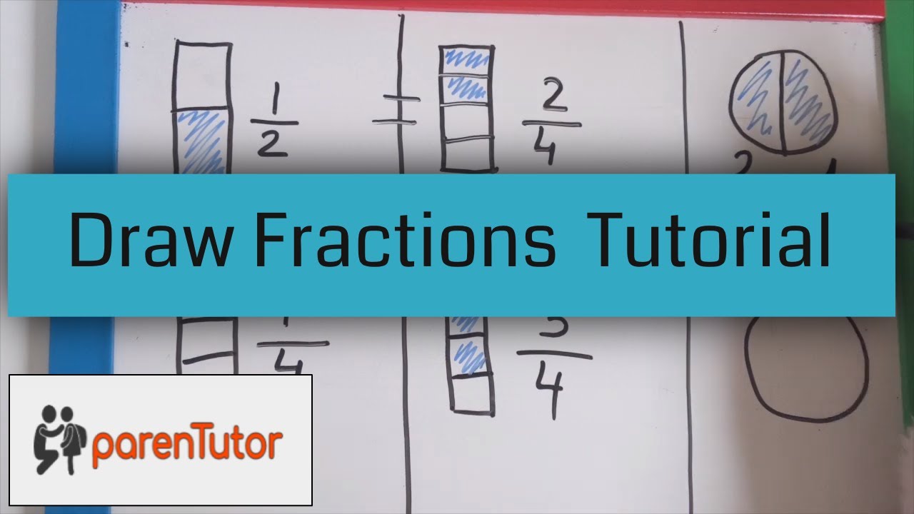 Drawing, Comparing and Writing Fractions Tutorial for kids - YouTube