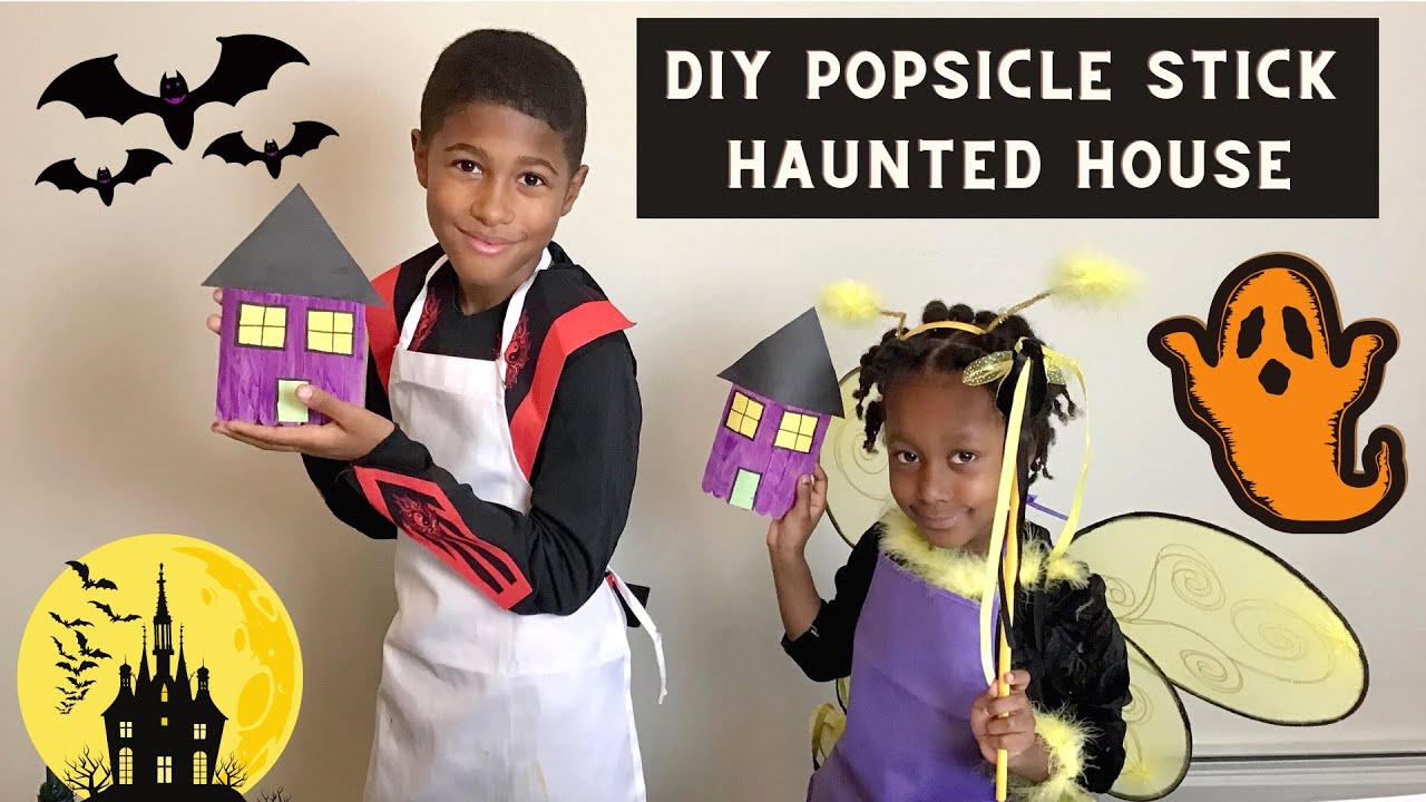 DIY Popsicle Stick Haunted House - YouTube