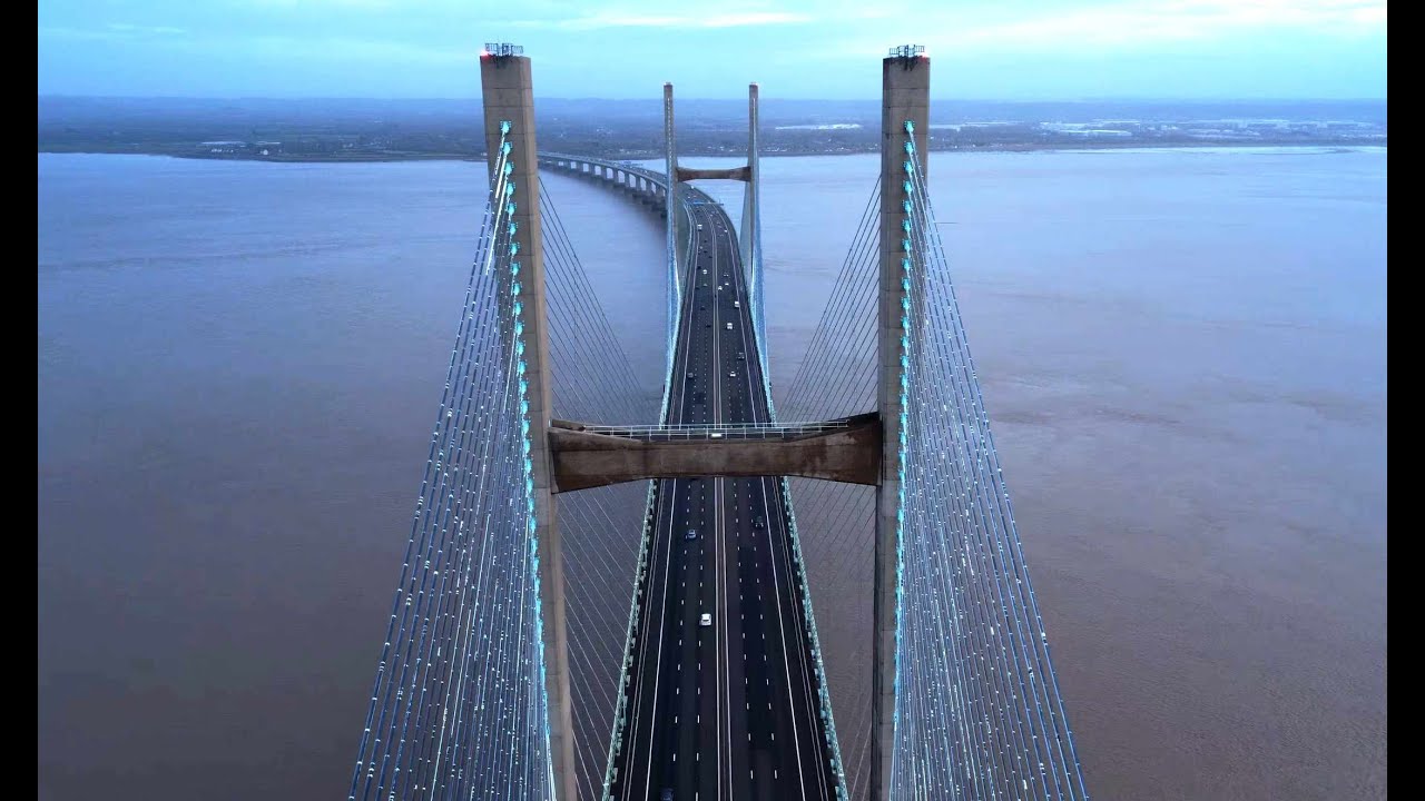 Prince of Wales Bridge, by Drone at Dusk, 4K - YouTube