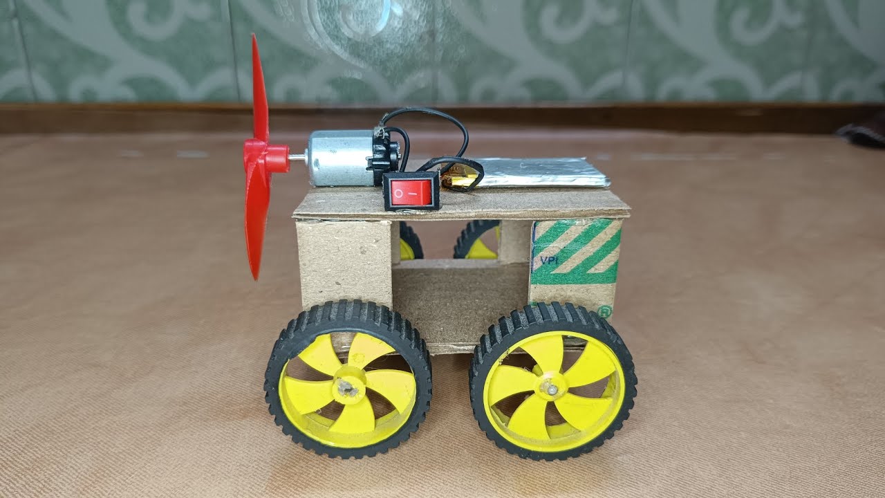 Cardboard Making Best Powerful Robot Fan Car - How to Make Motor Fan ...