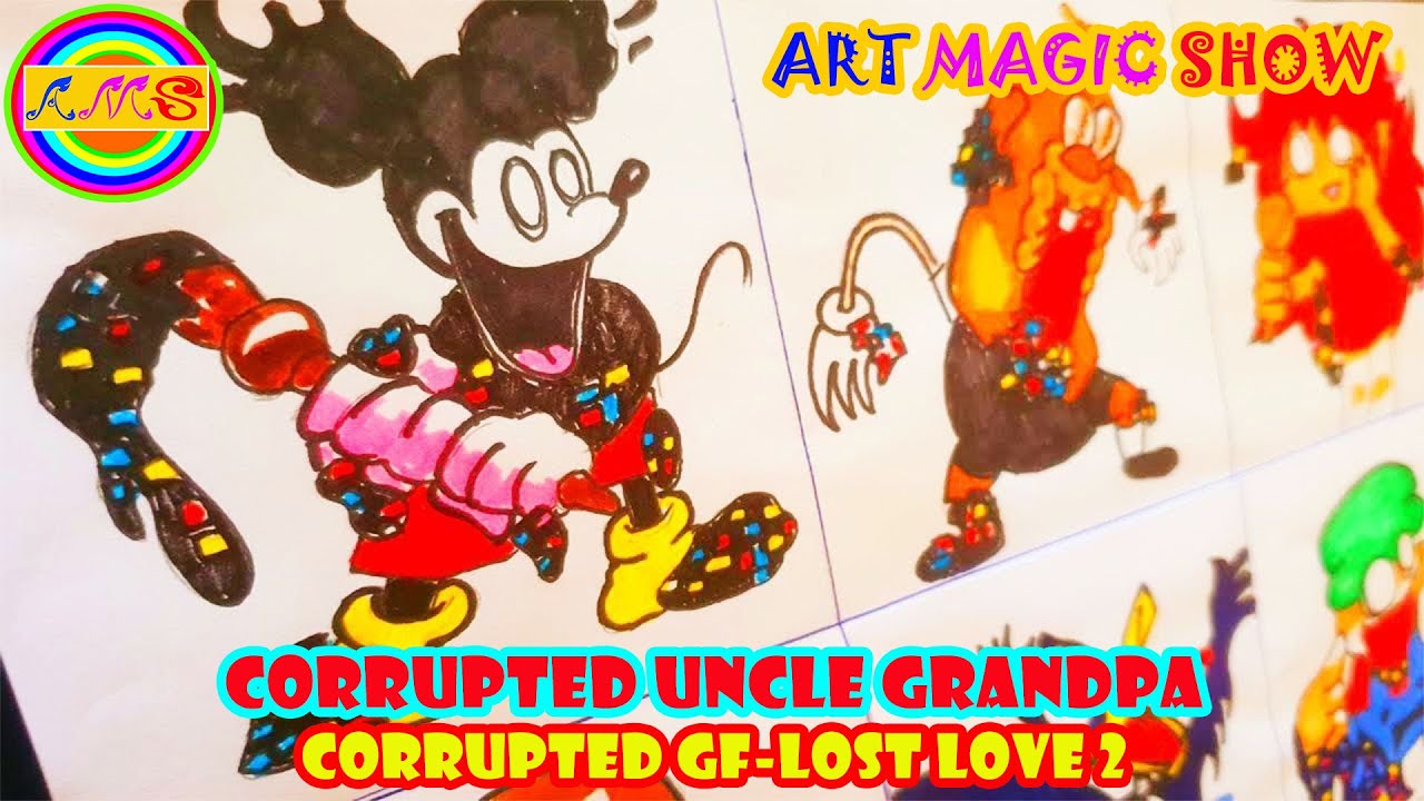 Drawing FRIDAY NIGHT FUNKIN'- NEW Pibby Mickey Mouse/Corrupted Uncle Grandpa/Corrupted GF-Lost ...