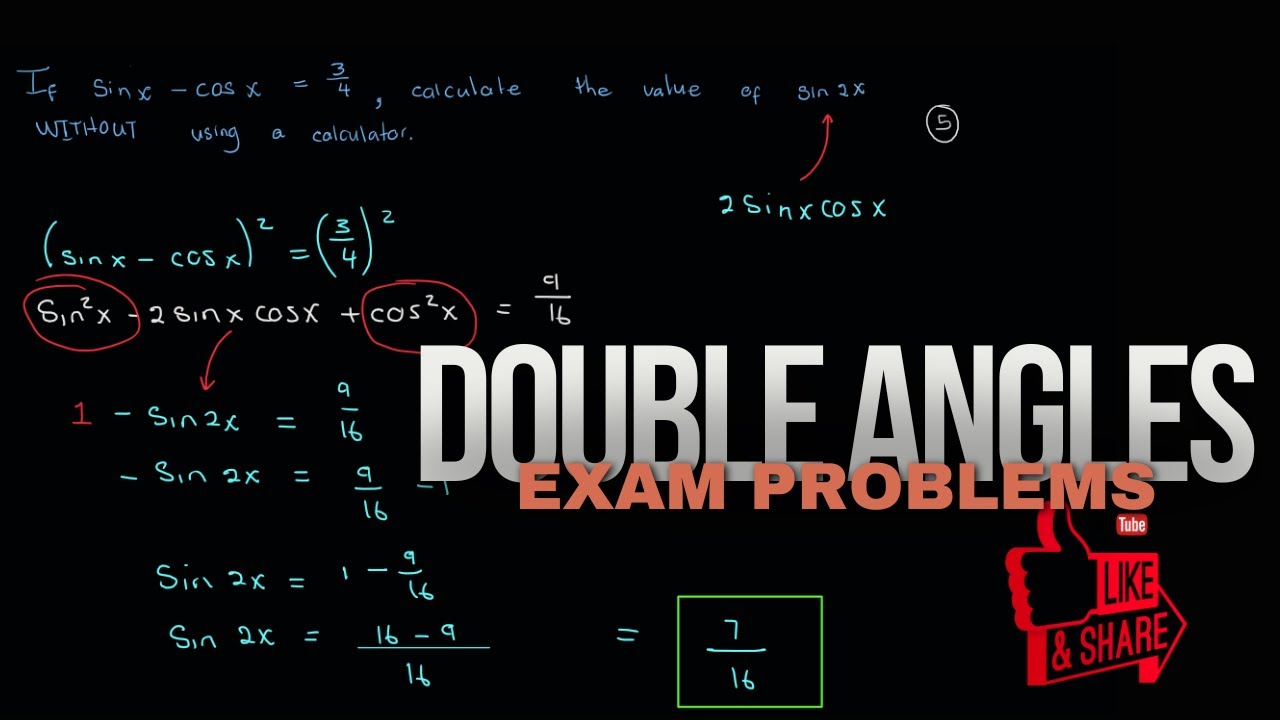 Double Angles Exam practice - YouTube