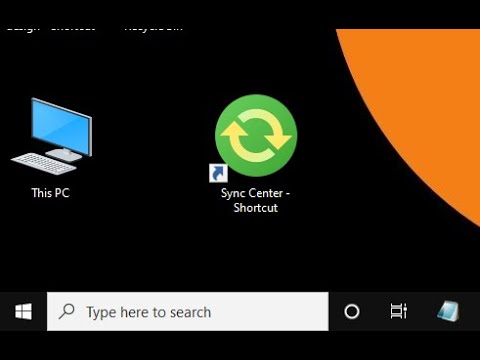 how to create sync center shortcut on desktop in windows 10 laptop