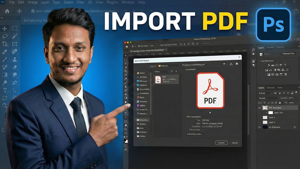 How to Import PDF in Adobe Photoshop 2026 | Step-by-Step Tutorial for ...