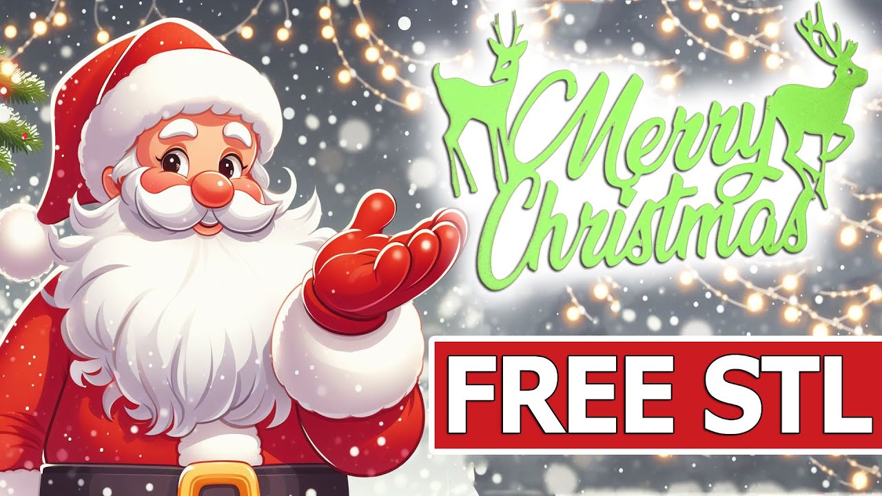 3D Printed Merry Christmas Sign - FREE STL - YouTube