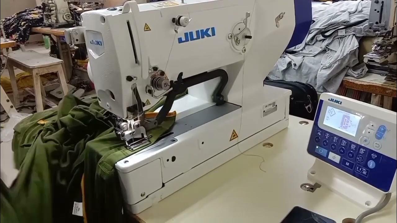 JUKI brand computerised button hole machine Model: LBH-1790SS-AAP - YouTube