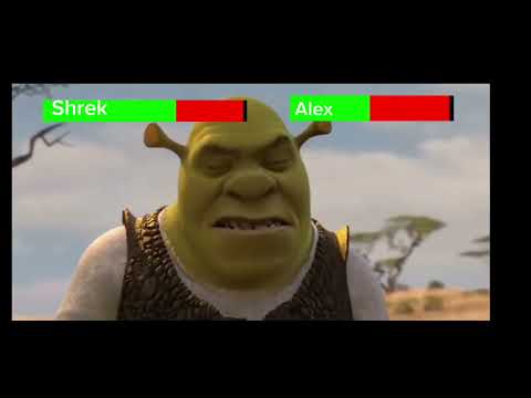 Shrek vs Alex but with health bars - YouTube