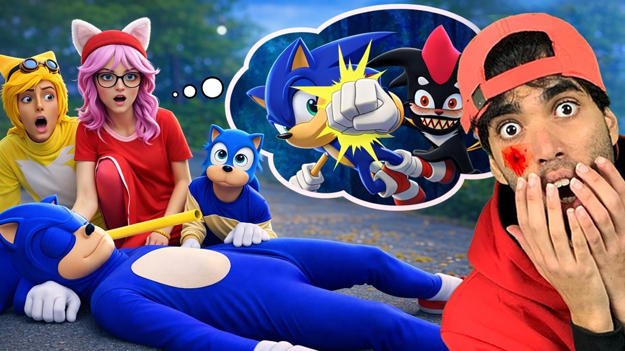 REAGINDO AO SONIC SENDO ATACADO POR O SHADOW E SE MACHUCANDO - SONIC VS ...