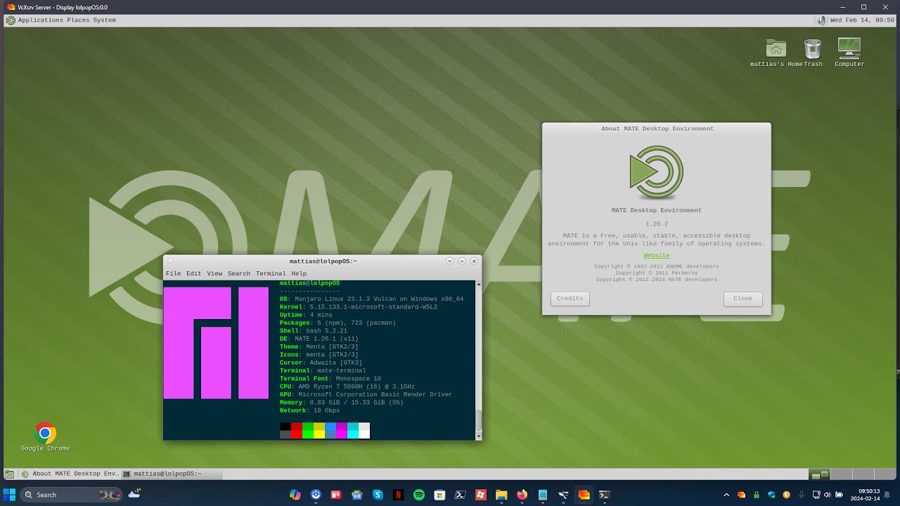 Mate Manjaro - Mate desktop via Windows 11 - WSL - GWSL - Youtube 2024 ...