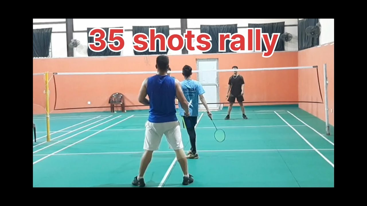 35 shots amazing rally #badminton #viral #smash #trickshots # ...