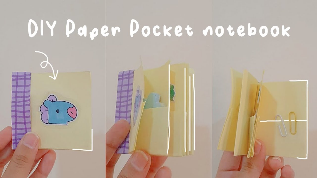 DIY Paper Pocket notebook with one sheet 📒☘️ | How to make Pocket ...
