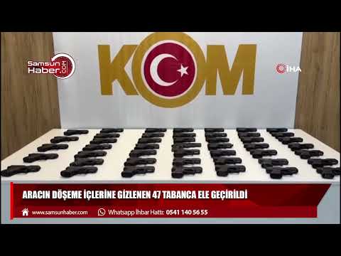 Aracın döşeme içlerine gizlenen 47 tabanca ele geçirildi