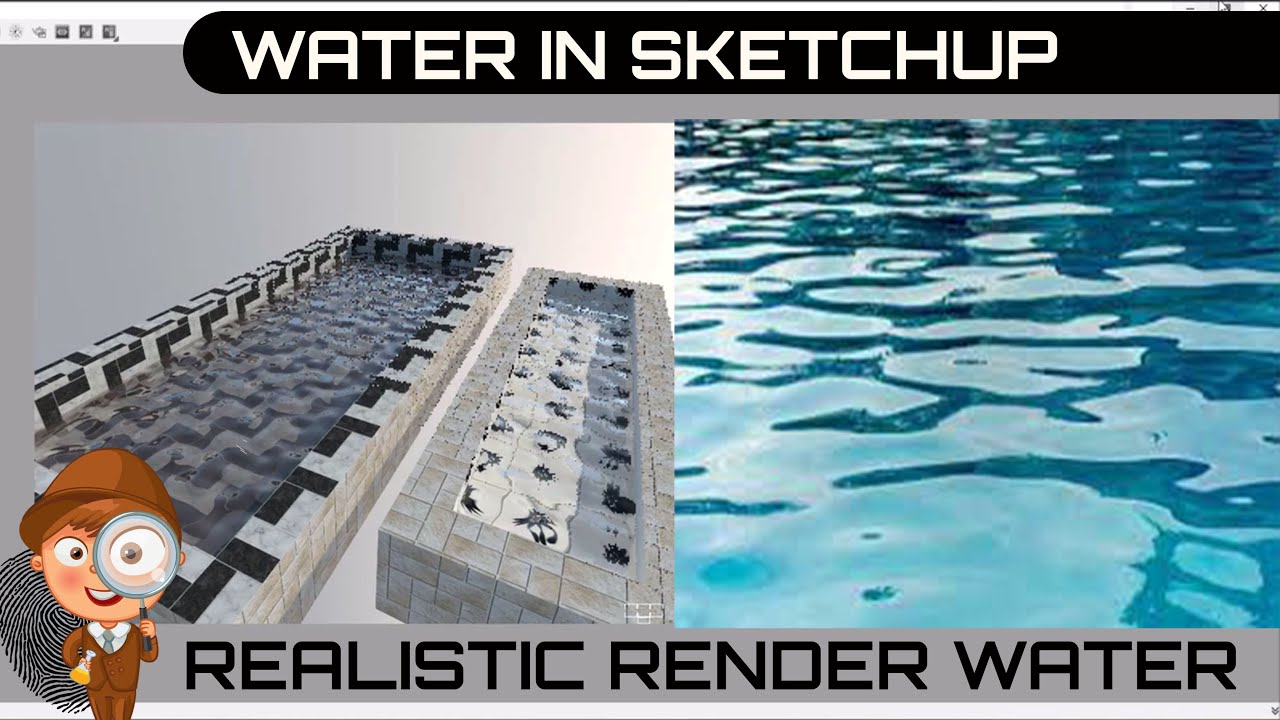 CREATE WATER IN SKETCHUP - RENDER - YouTube