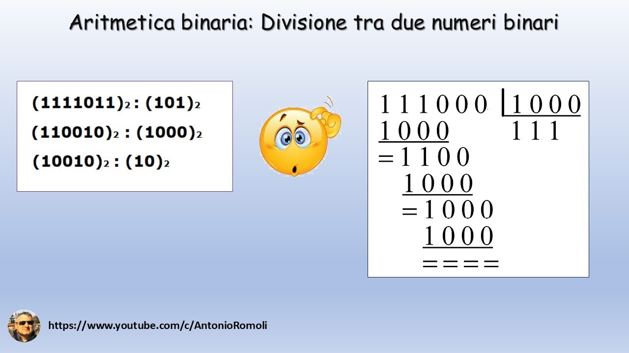 Aritmetica digitale: Divisione con numeri binari - YouTube