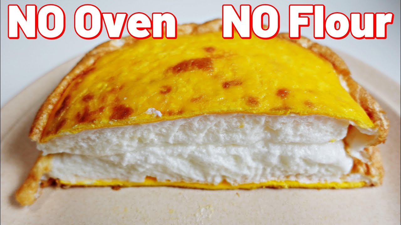 💯No Oven, no flour ️ Great dessert super fluffy omelette cake 🎂 in 10 ...