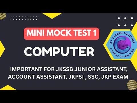 👉MINI MOCK TEST || COMPUTER || TOP 20 MCQS /PYQS || JKSSB || JUNIOR ...