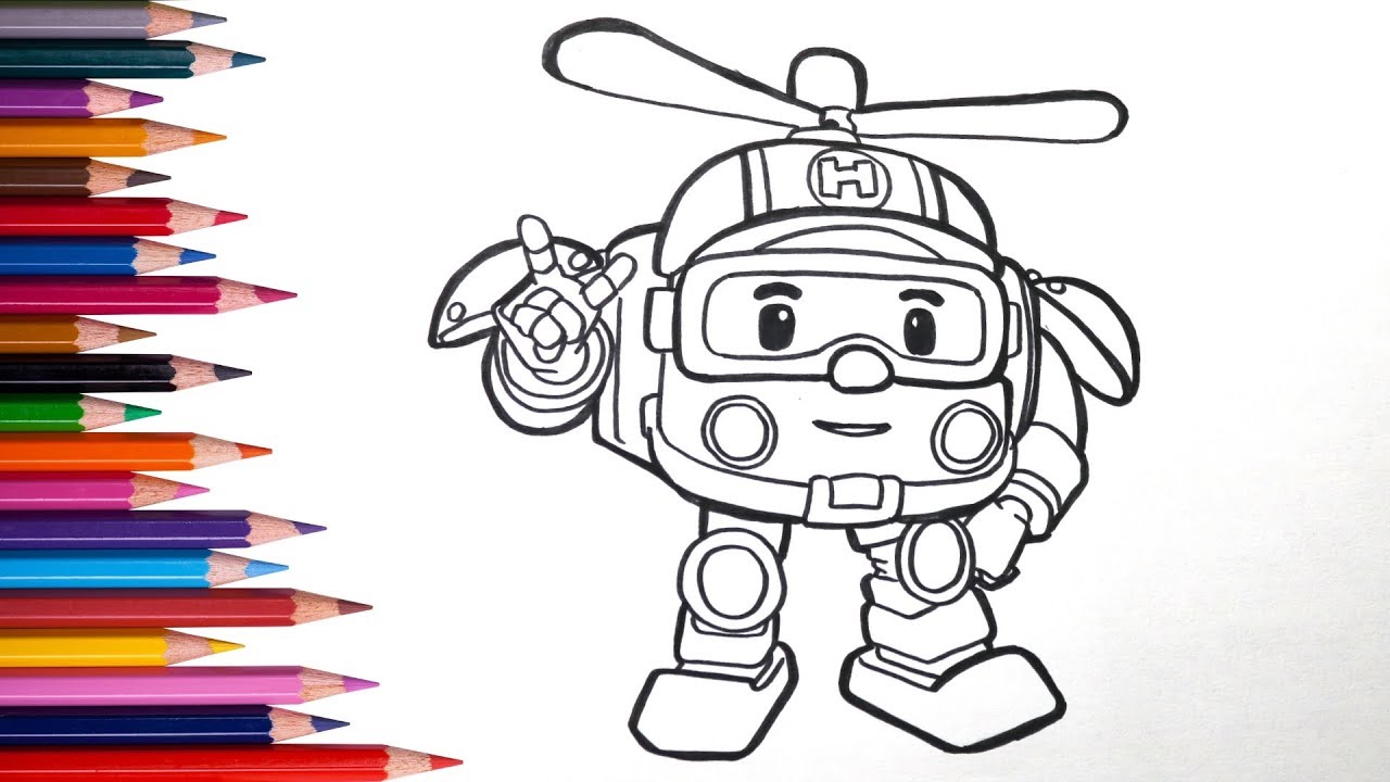 Heli Robocar Poli, Belajar Menggambar dan Mewarnai untuk Anak - YouTube
