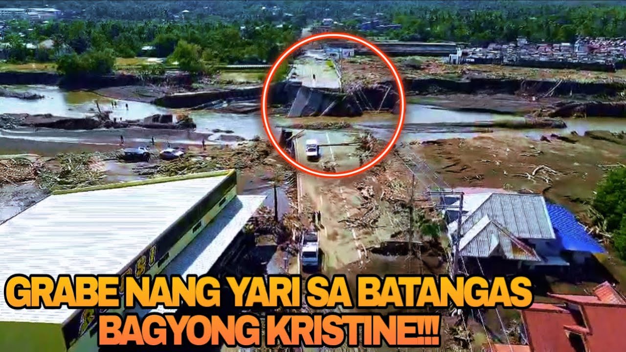 Laurel Batangas Putol ang Tulay Grabe bagyong Kristine dito - YouTube