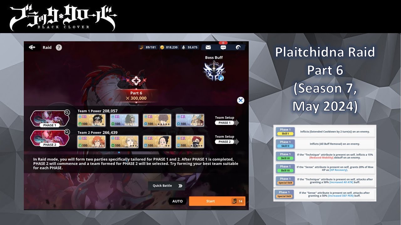 Plaitchidna Season 7 Raid Part 6 Phase 1 Boss Buff Extended Cooldown ...