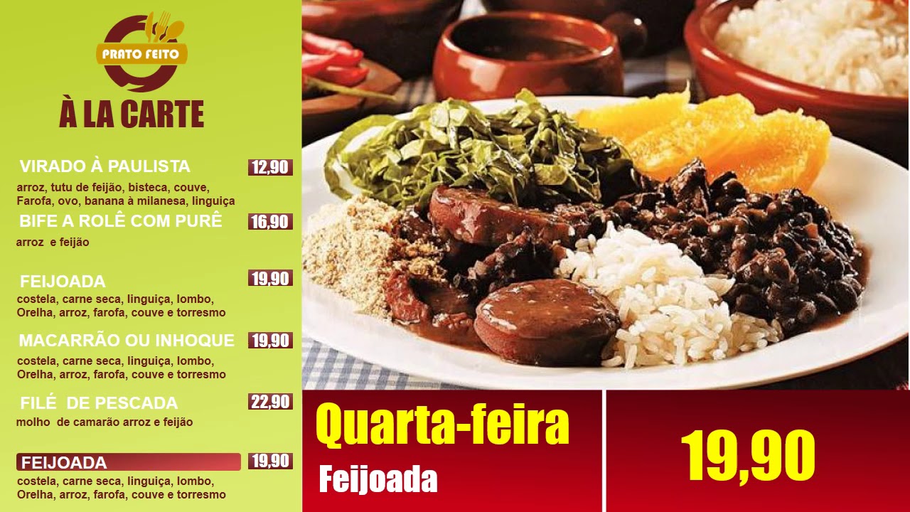 Menu Digital para Restaurante apresentaçao do Prato do dia - YouTube