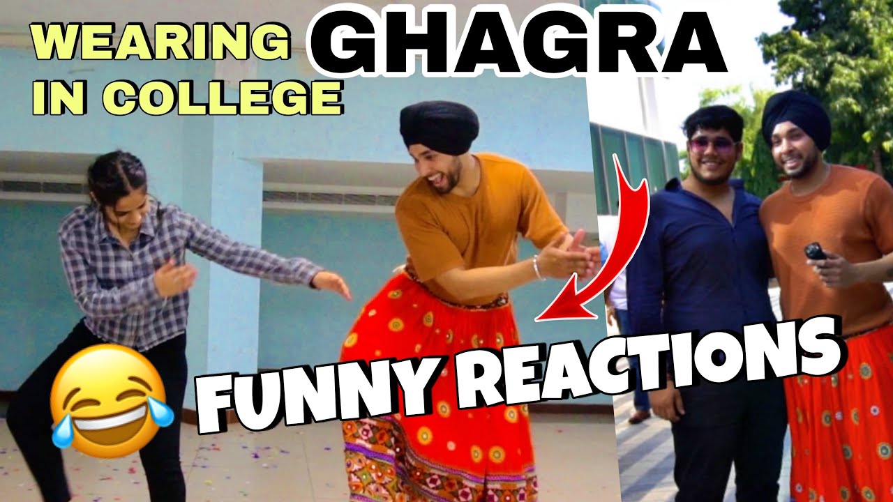 WEARING GHAGRA IN COLLEGE FUNNY REACTION | TIPS - YouTube