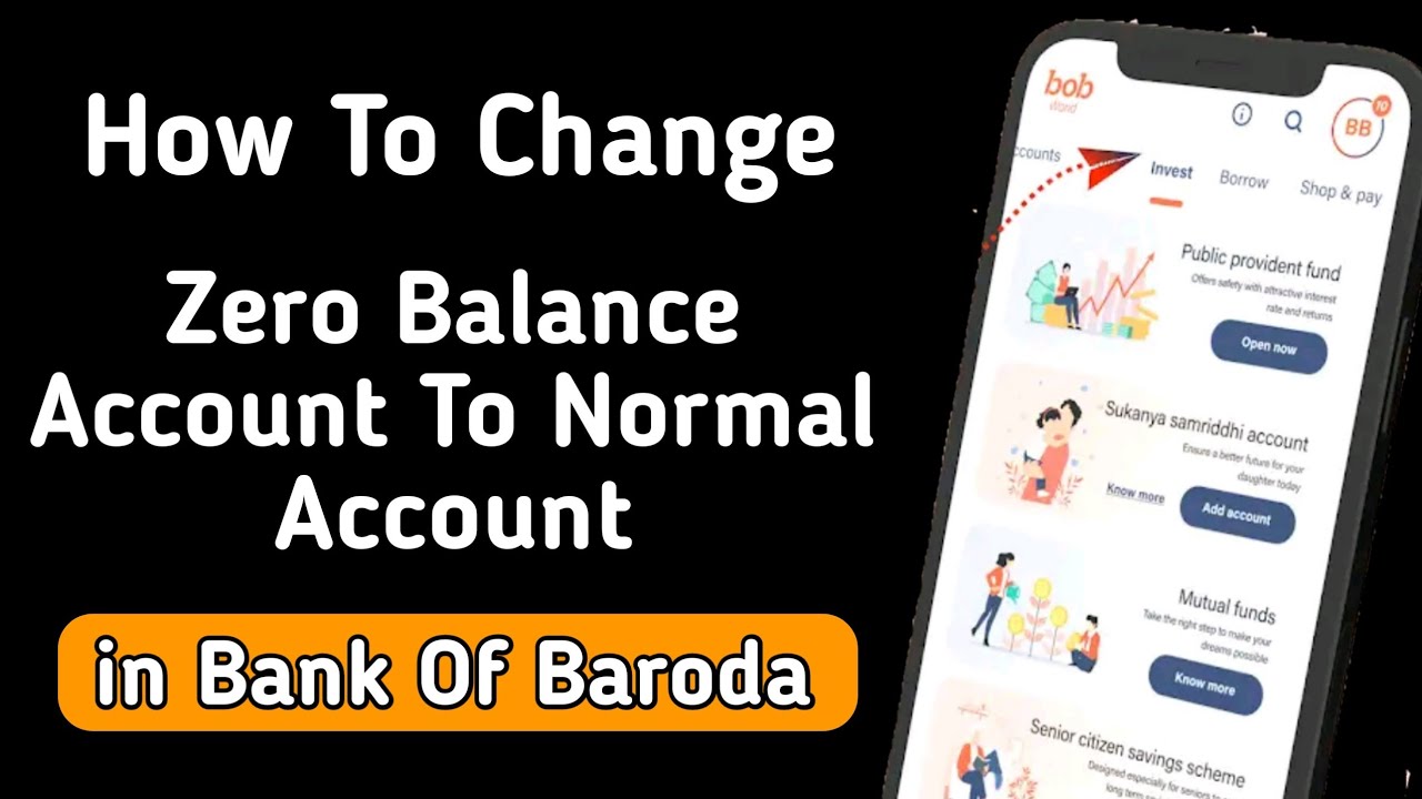 how to change zero balance account to normal account in bob - YouTube