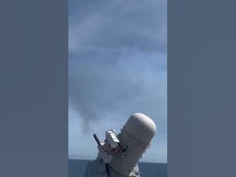 Phalanx Close In Weapon System (CIWS) shooting down Drone - YouTube