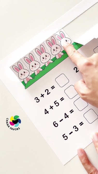Rabbit Addition and Subtraction Printable #chanafavors - YouTube