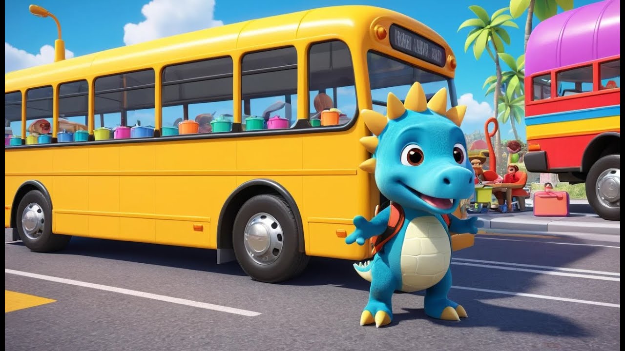 Dinosaur Bus Exploring the Lost Learning Island | Fun Kids Song ...