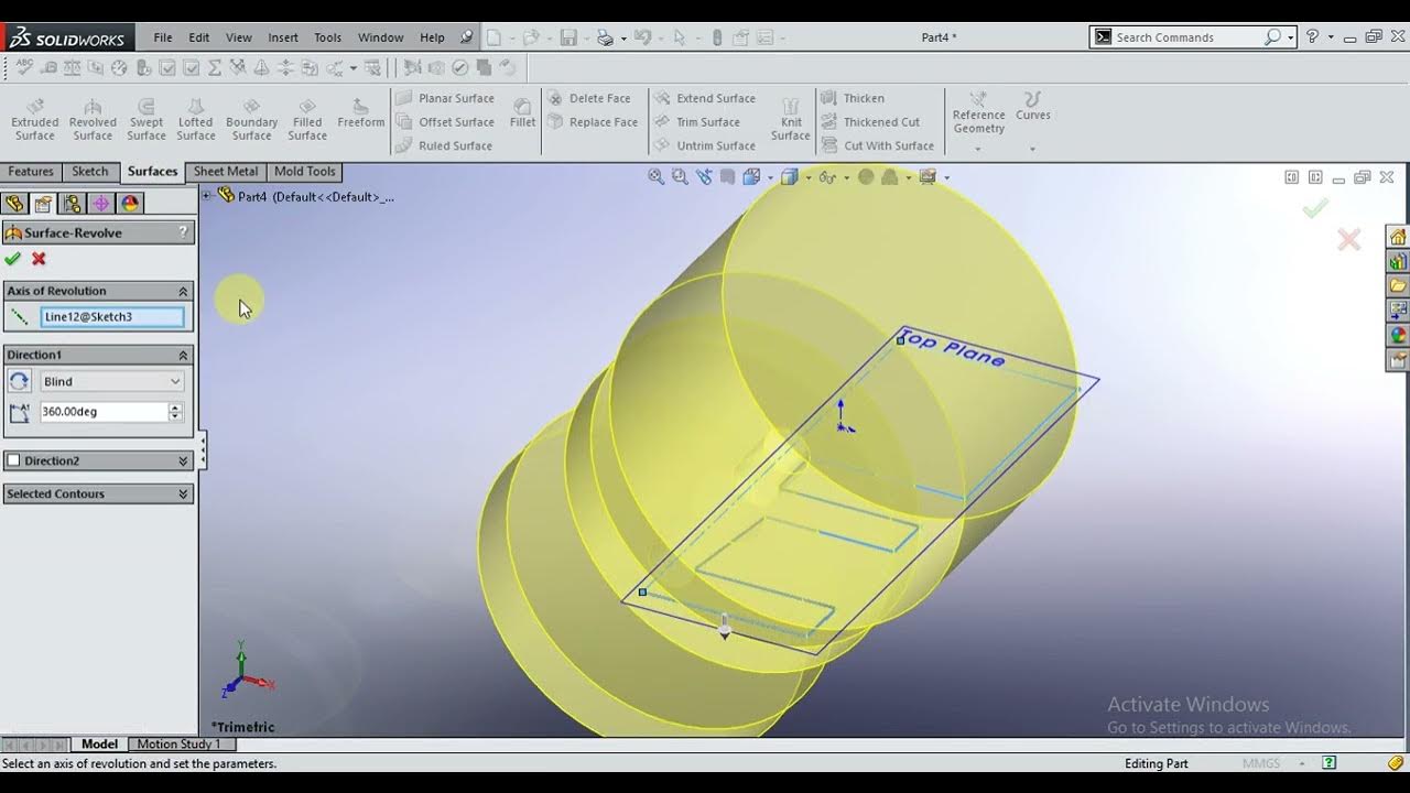 How to Use Revolved Surface in Solidworks Revolved Surface - YouTube