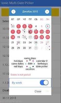 ionic-multi-date-picker calendars names - YouTube