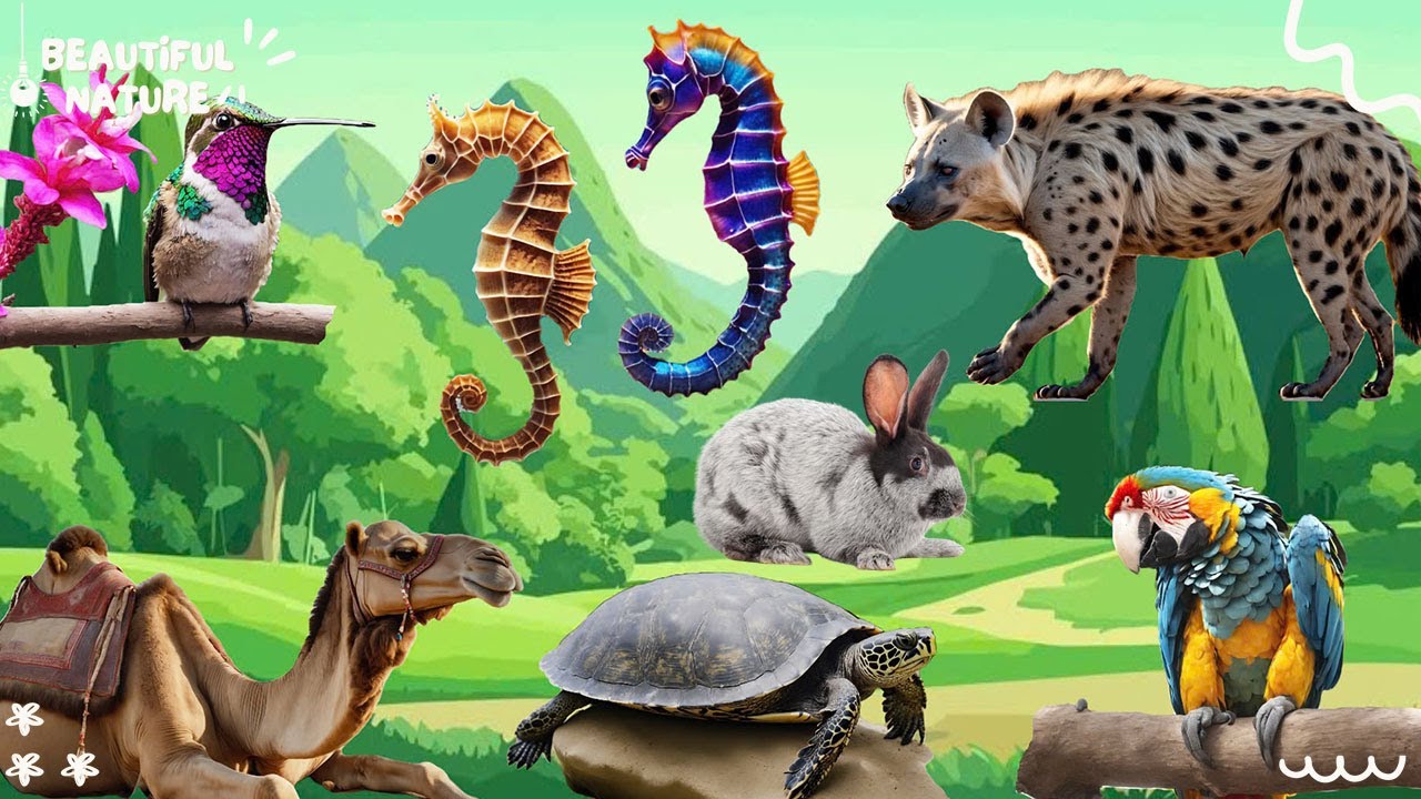 Wild Animal Sounds In Nature: Raven, Tiger, Racoon, Donkey, Dairy cow ...